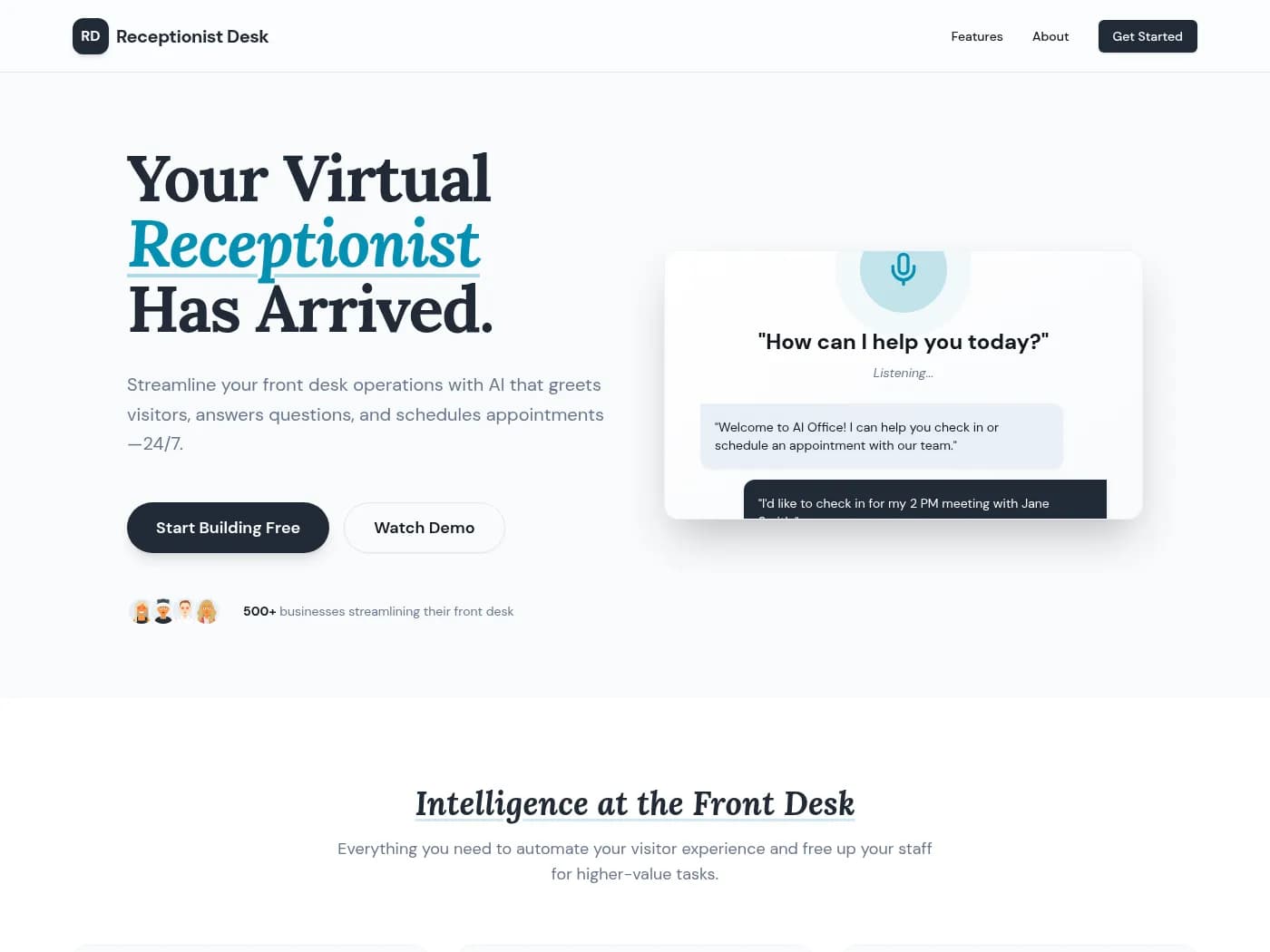 AI Receptionist Desk