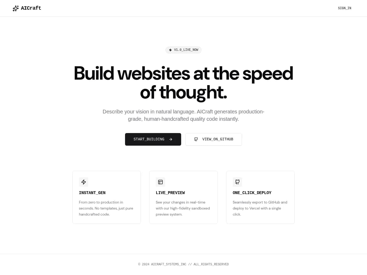 AICraft Website Builder