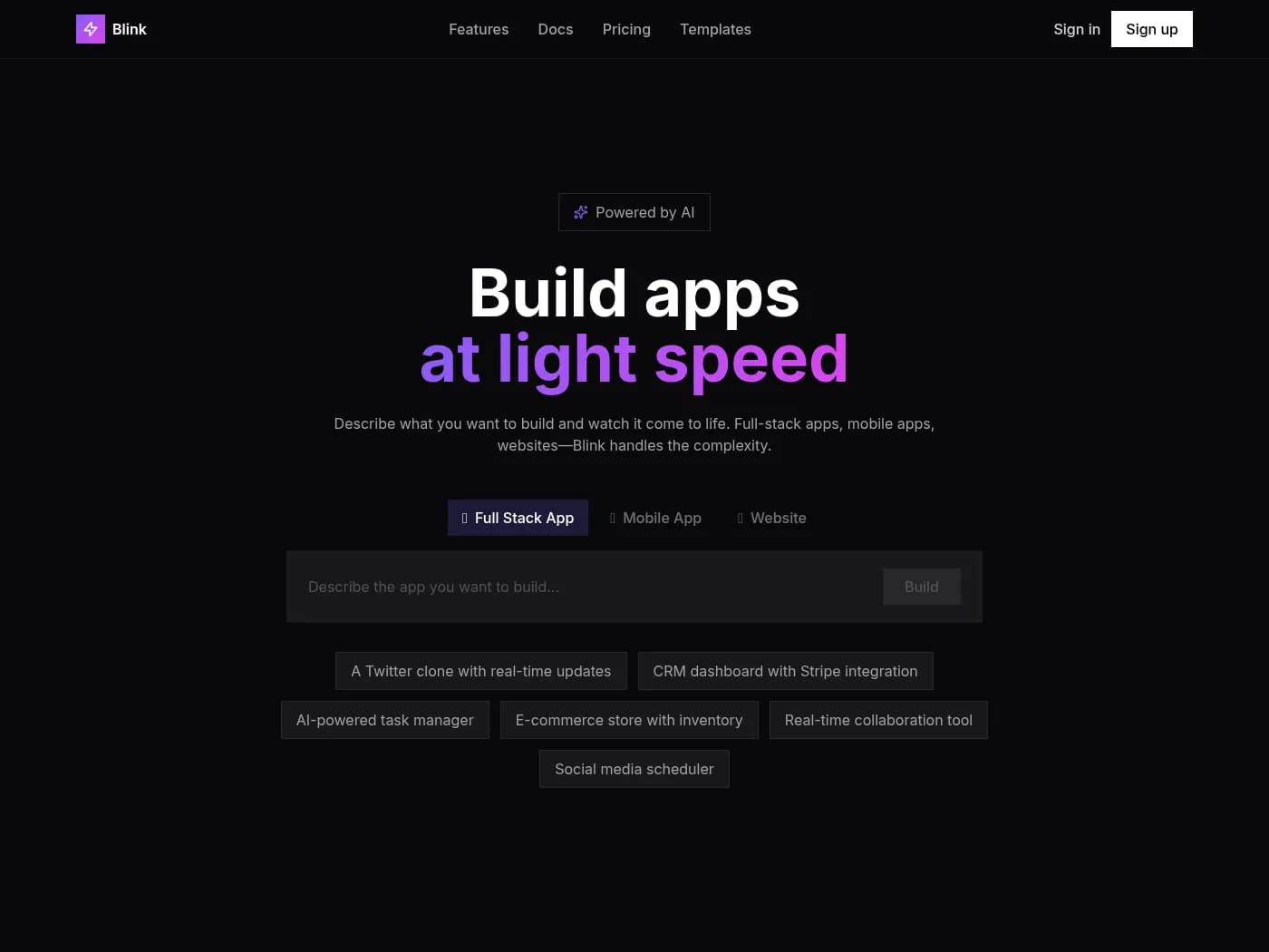 Blink.new Site Clone
