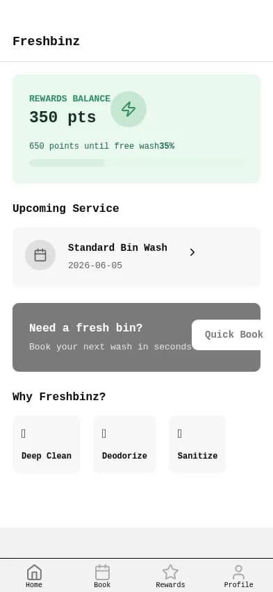Freshbinz Rewards App