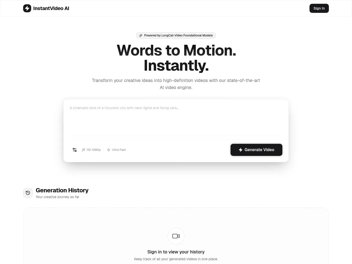 Instant Text2Video AI