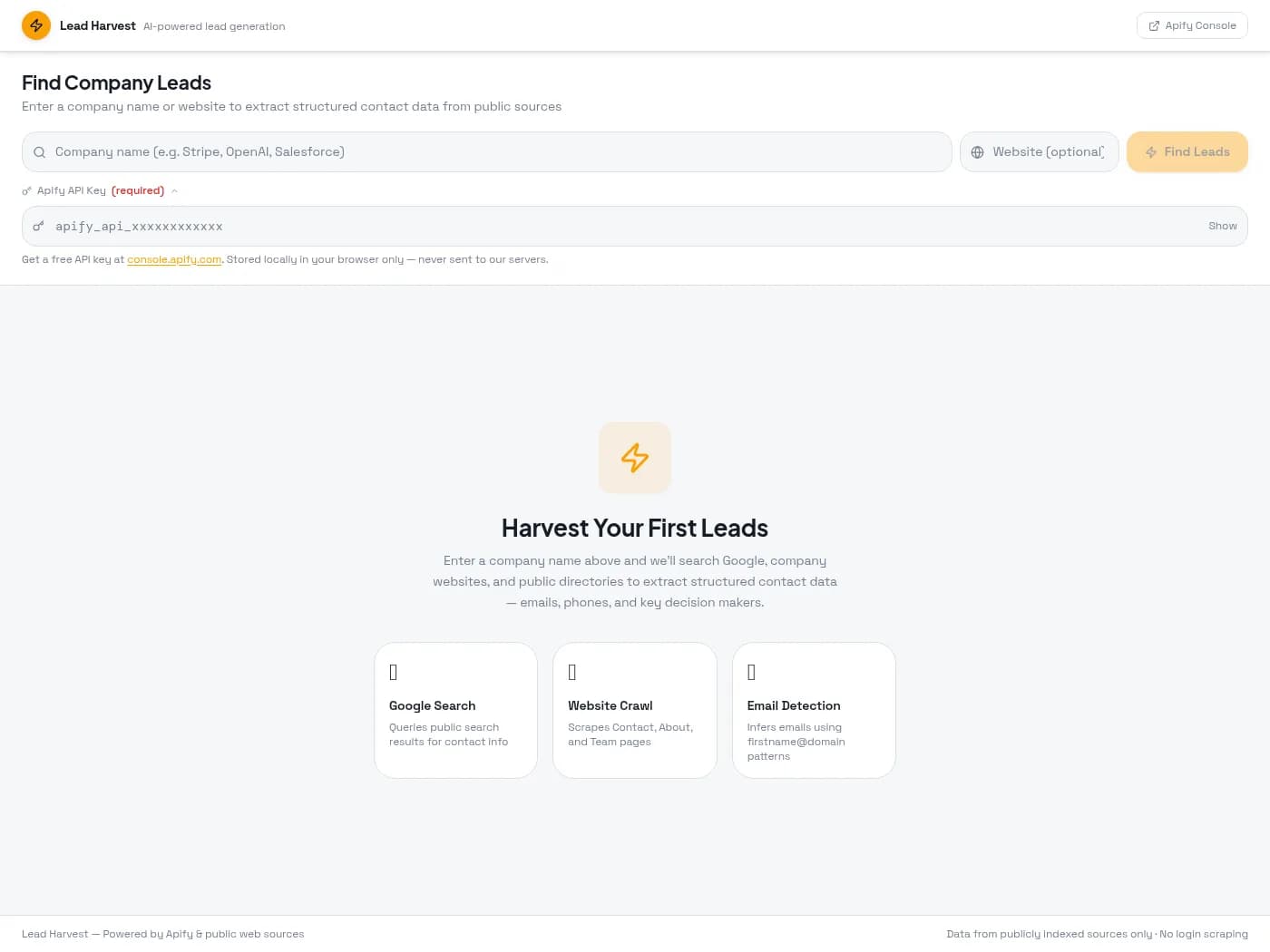 Lead Harvest Dashboard