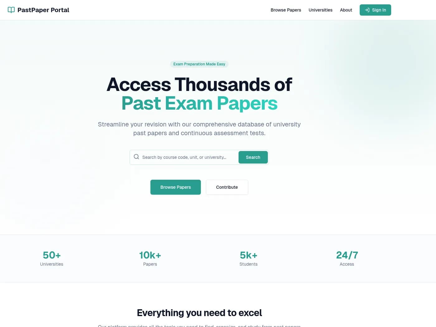 PastPaper Portal