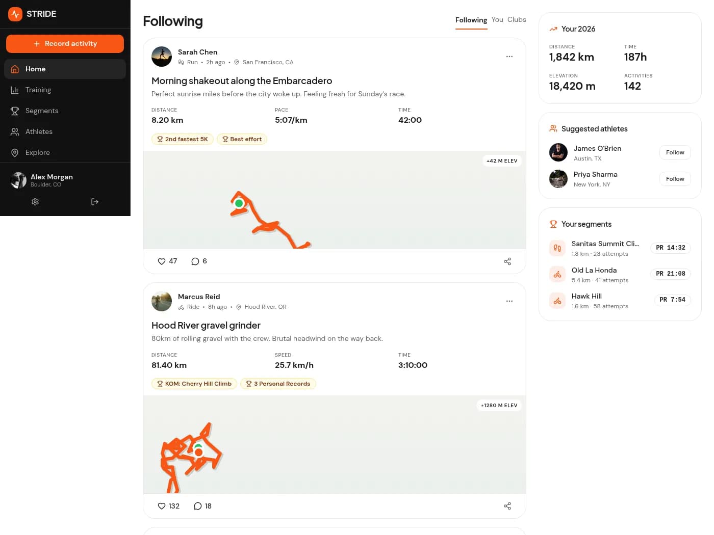 Strava Tracker Clone