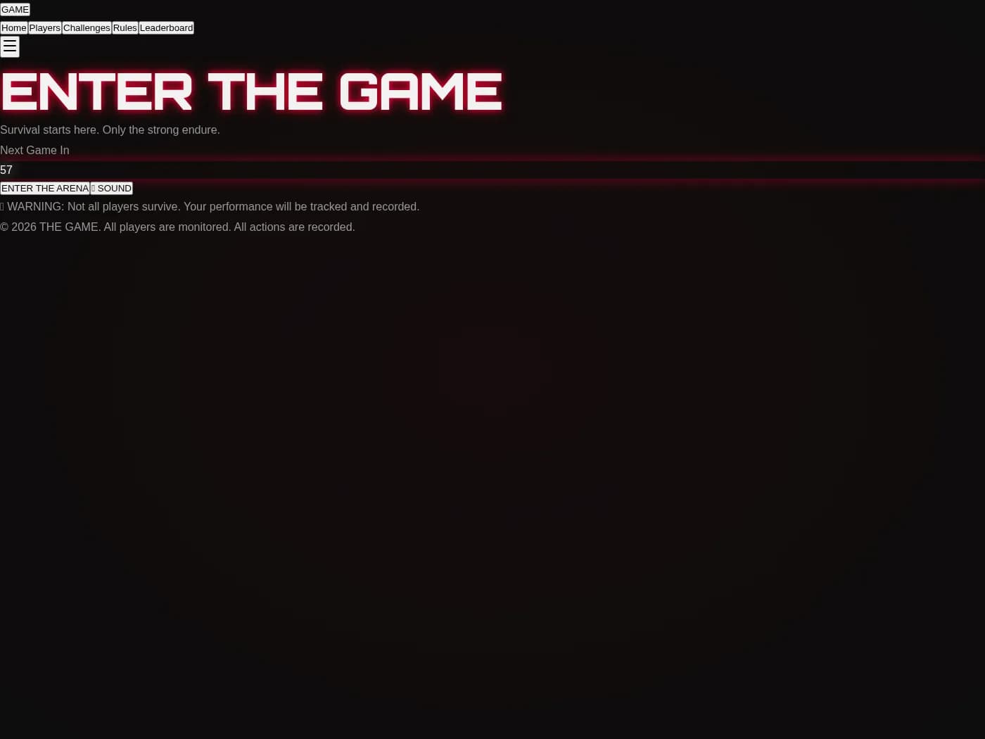 Survival Game Web Experience