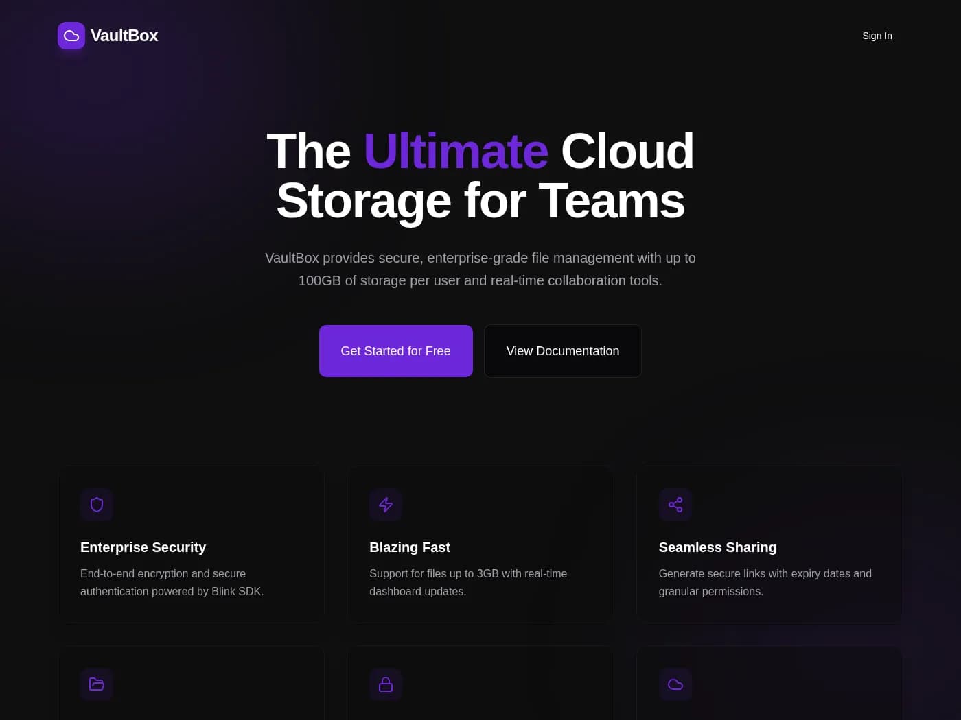 VaultBox Cloud Storage