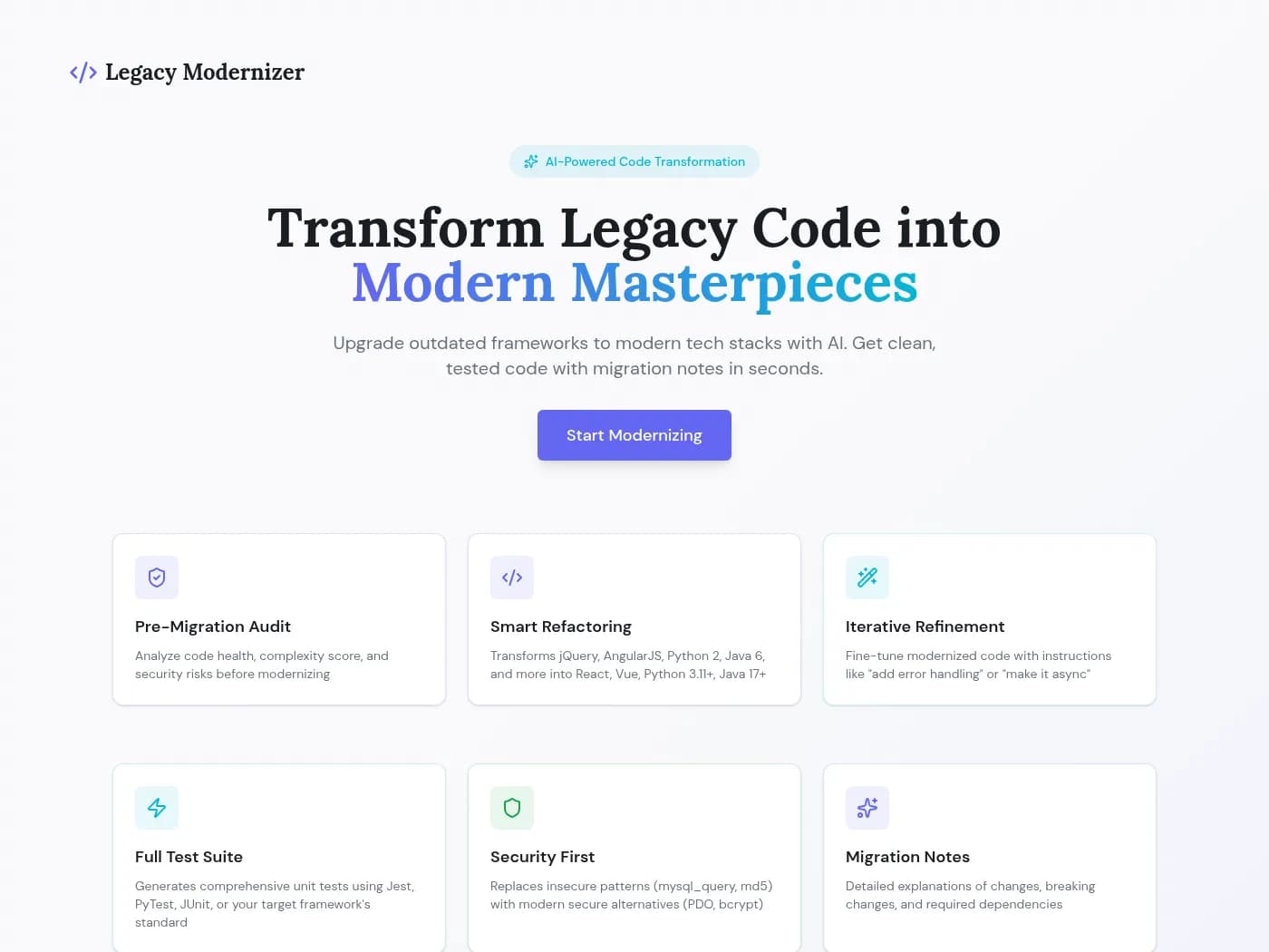 Legacy Code Modernizer