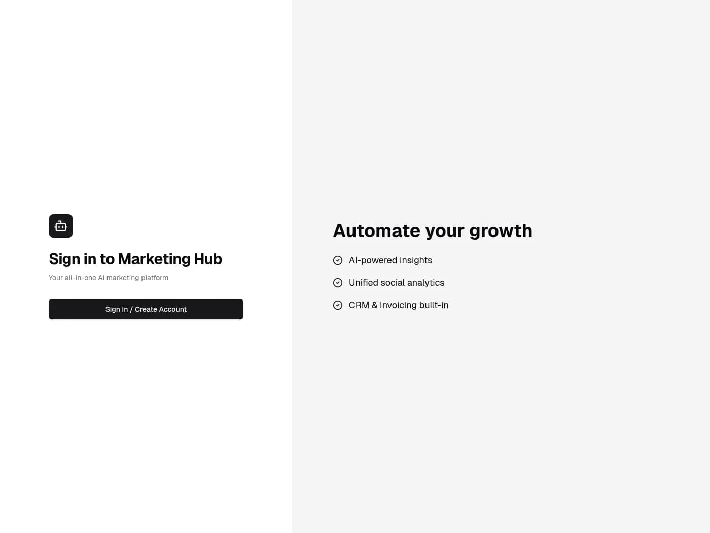 Marketing Hub AI SaaS