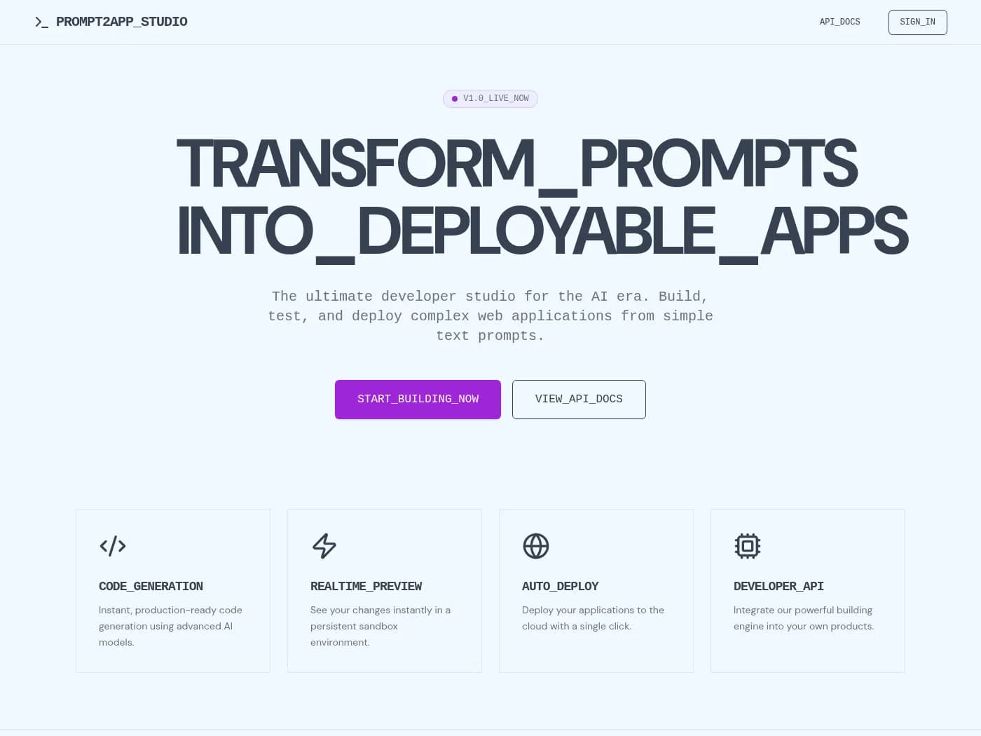 Prompt2App Studio
