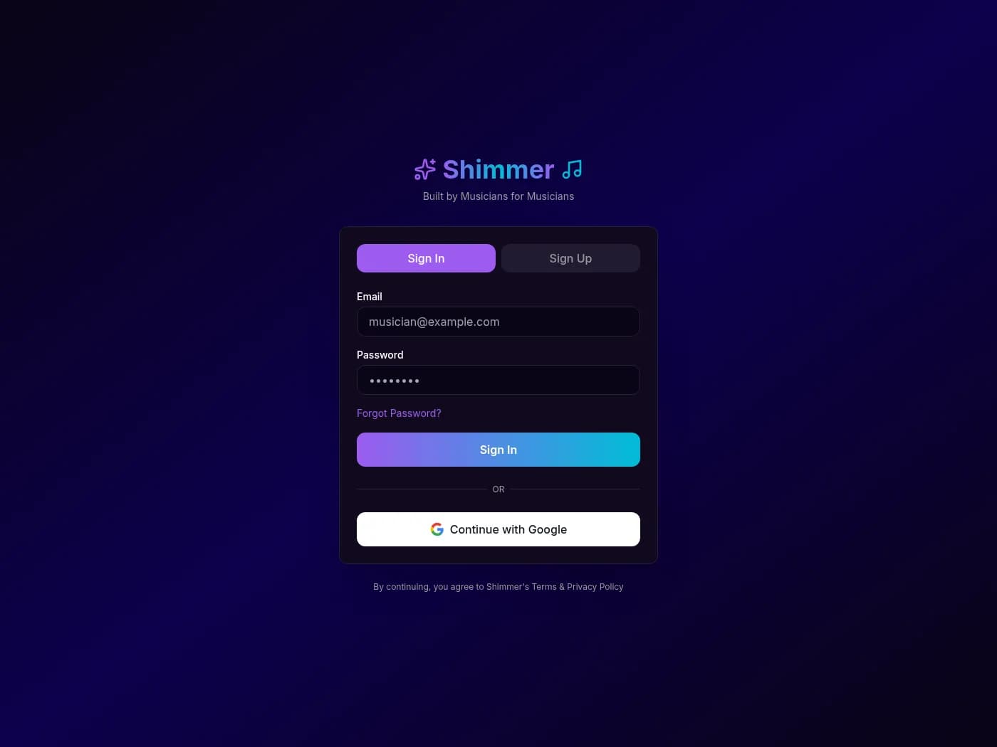 Shimmer – Built By Musician For Musicians