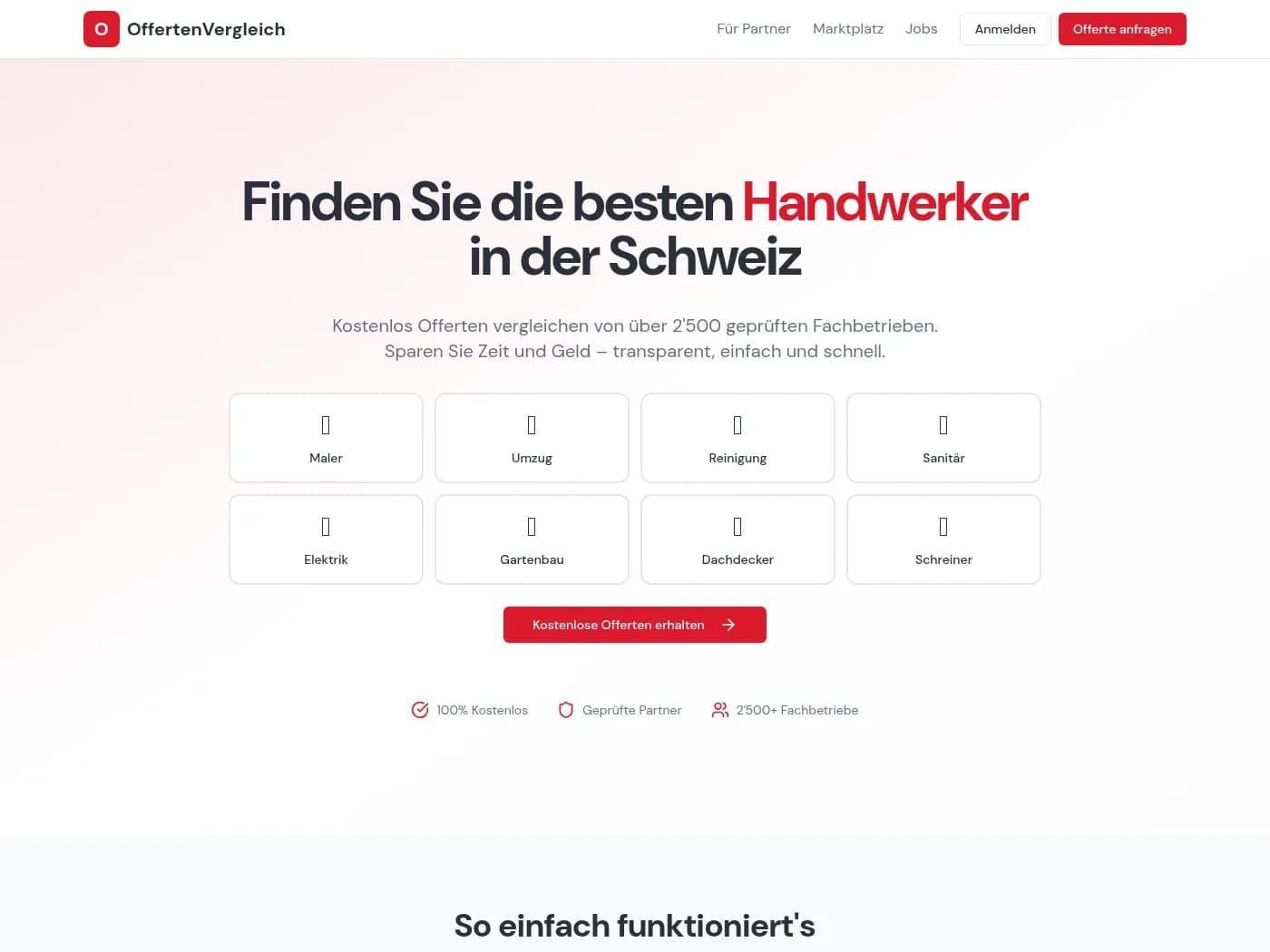 OffertenVergleich – Schweizer Marktplatz für Angebotsvergleiche, Lead-Management & Gewerbe-Services