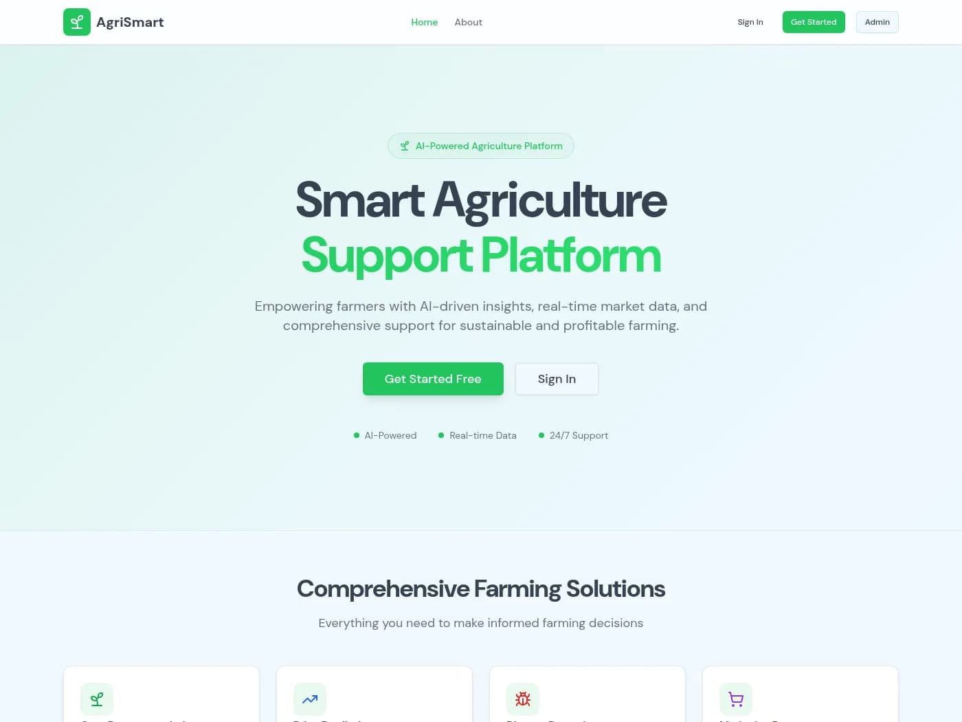 Smart Agriculture Support Platform for Farmers