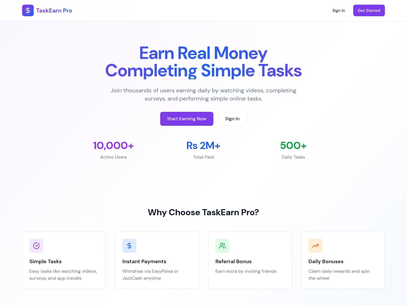 TaskEarn Pro: Complete Online Task Earning Platform